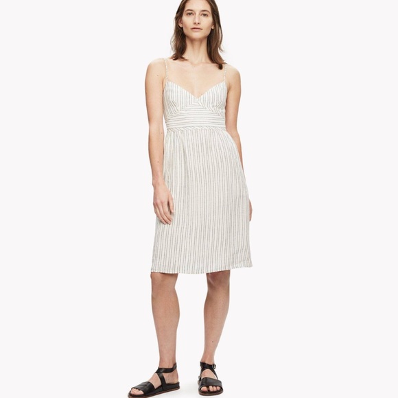 Theory | Dresses | Theory Mini Malaena B 0 Linen Ticking Stripe Corset ...
